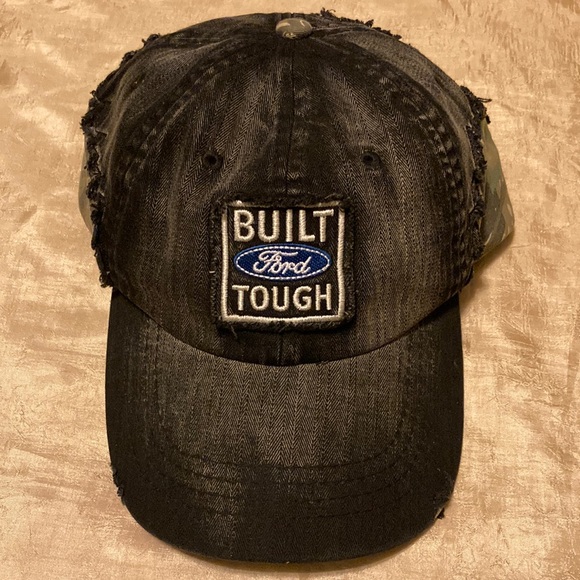Ford | Accessories | Ford Built Tough Distressed Camo Black Strapback ...